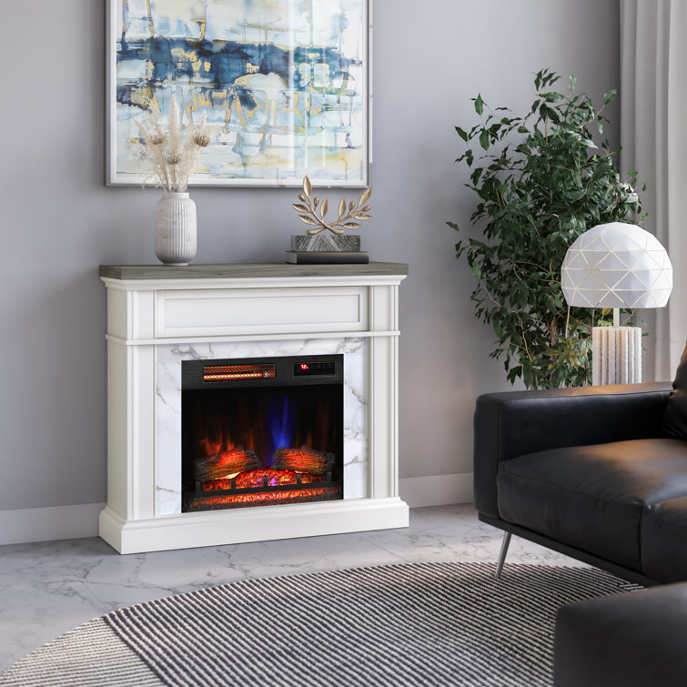 duraflame Wall Mantel Electric Fireplace Bright White Reviews Wayfair